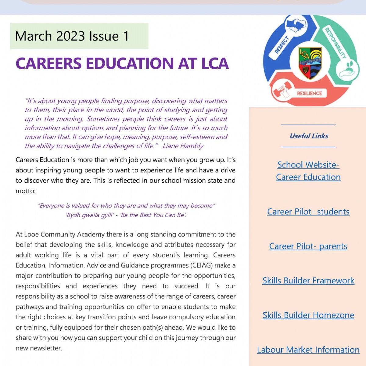 Looe Community Academy - Careers Newsletter March 2023